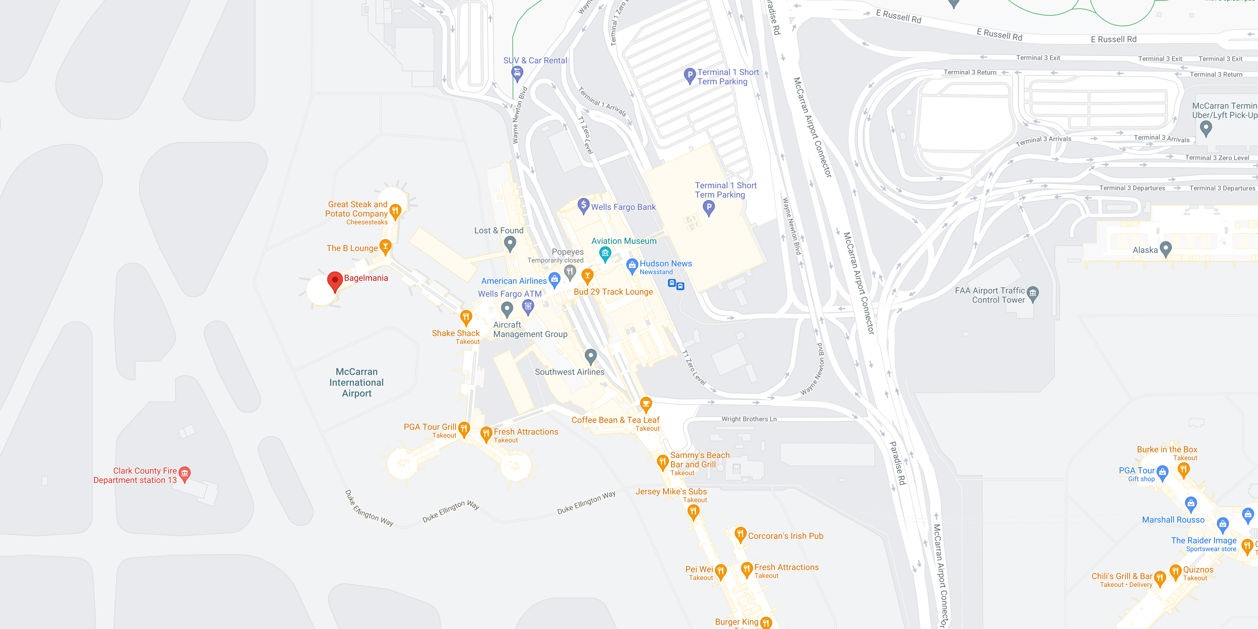 Harry Reid Int'l Airport Dining | Bagelmania at Terminal 1 A Gate